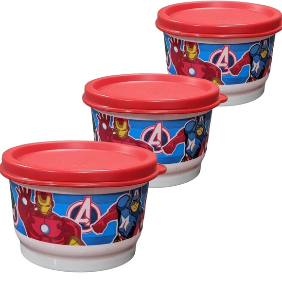 Tupperware | Kitchen | Tupperware Set Of 3 Heroes Marvel Avengers Snack ...